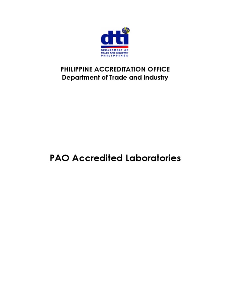 PAO Accredited Labs - As of May 2010 List | PDF | Titration | Chemistry