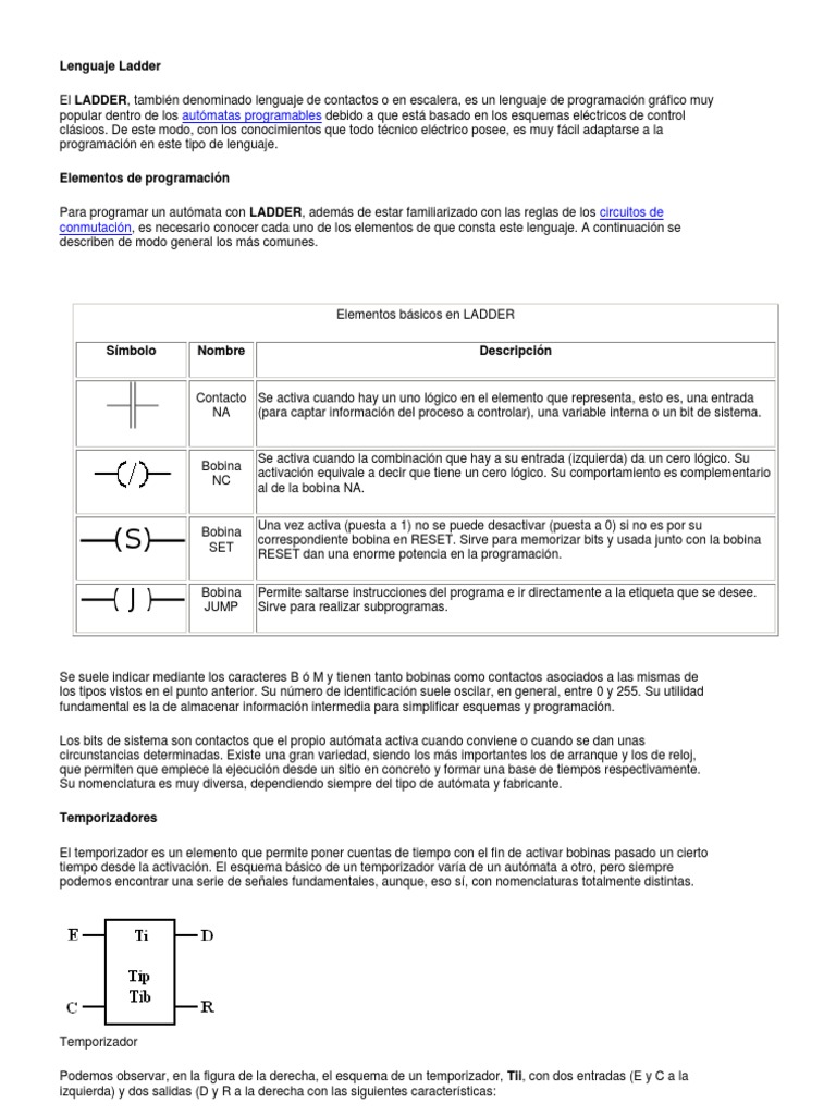 Lenguaje Ladder | PDF | Ingenieria Eléctrica | Ingeniería Informática