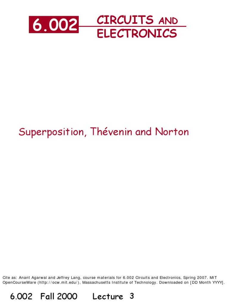 Superposition Theorem Pdf Electrical Network Electronics