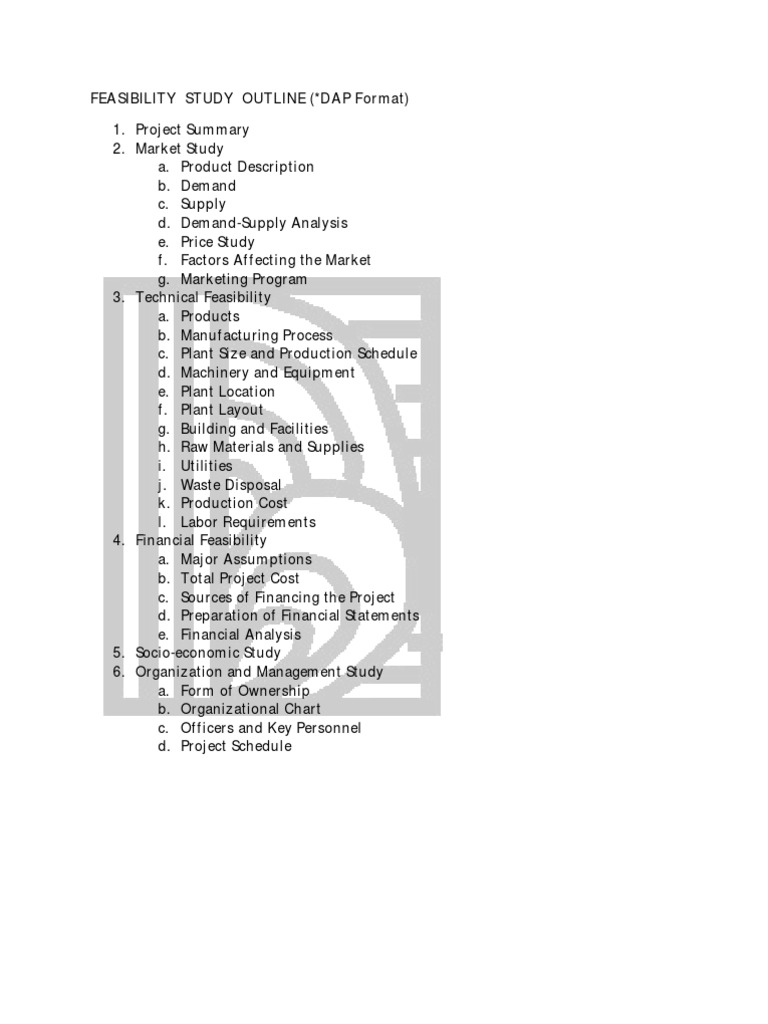 Comprehensive Feasibility Study Outline | PDF | Feasibility Study | Waste