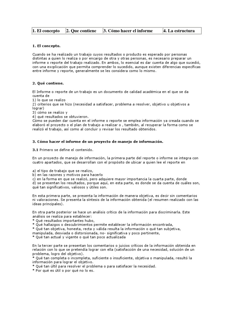 Pasos Para Elaborar Un Informe | Información | Calidad (comercial)