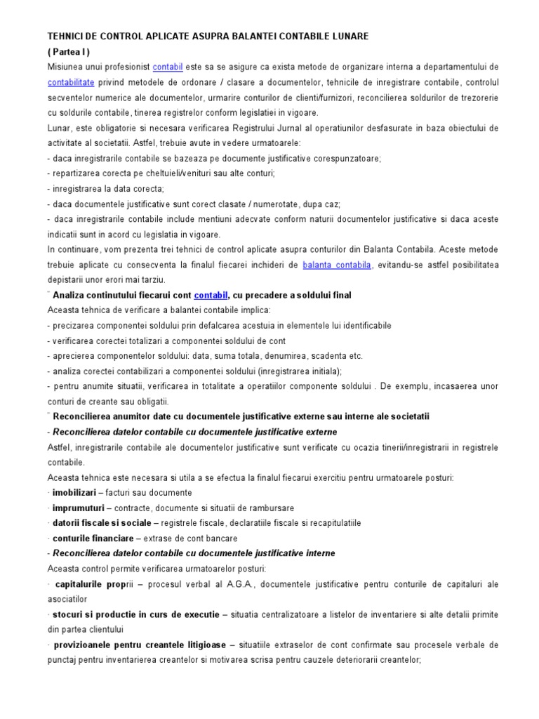 balanta DE VERIFICARE