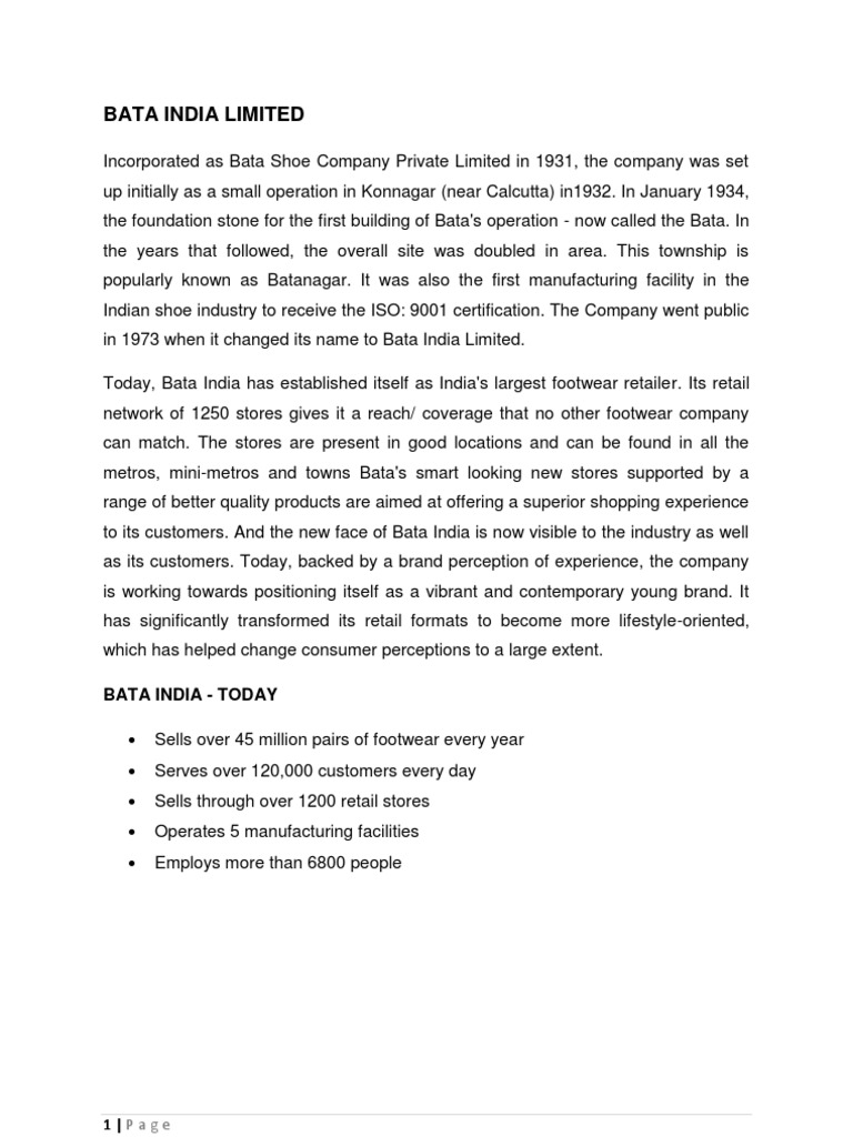 Bata India Limited | PDF | Supply Chain | Nike