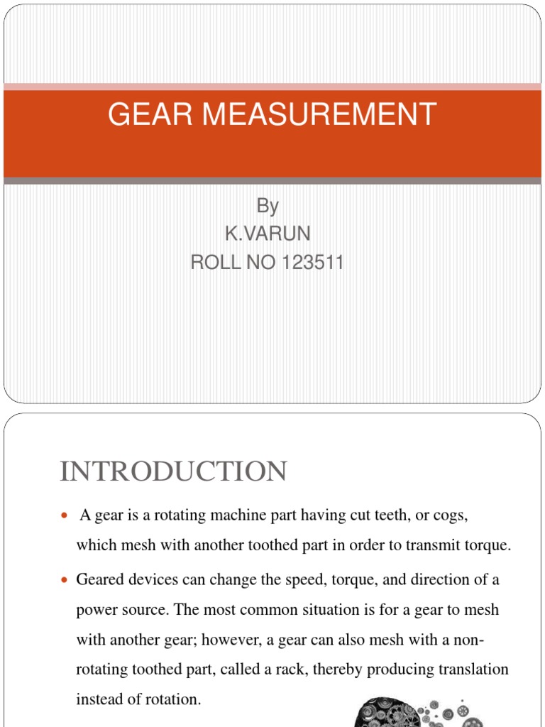 Gear Measurement and Basic Concepts | PDF | Gear | Machines