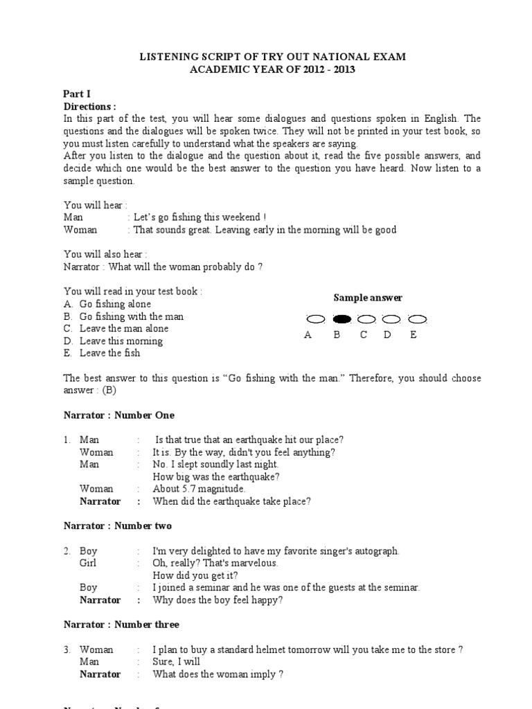 Tape Script | PDF | English Language | Test (Assessment)