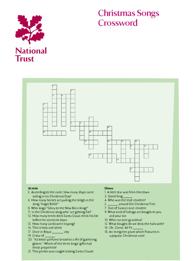 NT Christmas Songs Crossword | PDF | Religion & Spirituality | Poetry