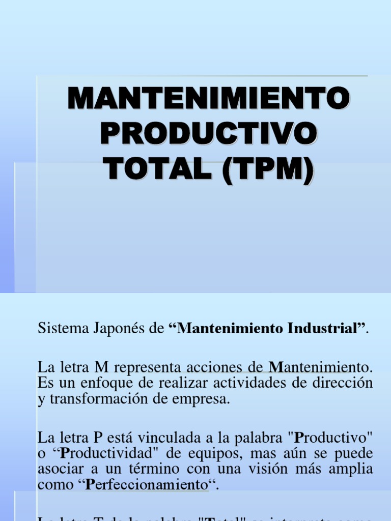 Presentacion TPM | PDF