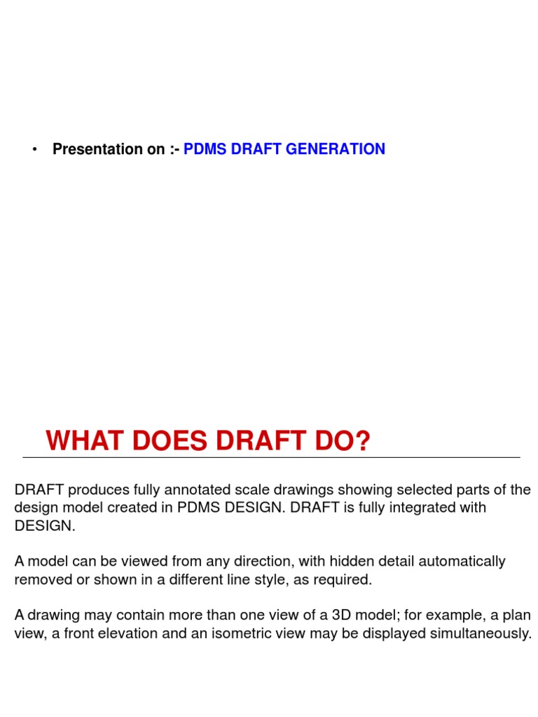 PDMS Draft Generation Overview | PDF | Scientific Modeling | Computing