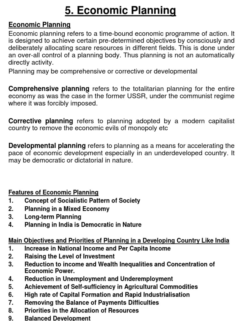 Economic Planning | PDF