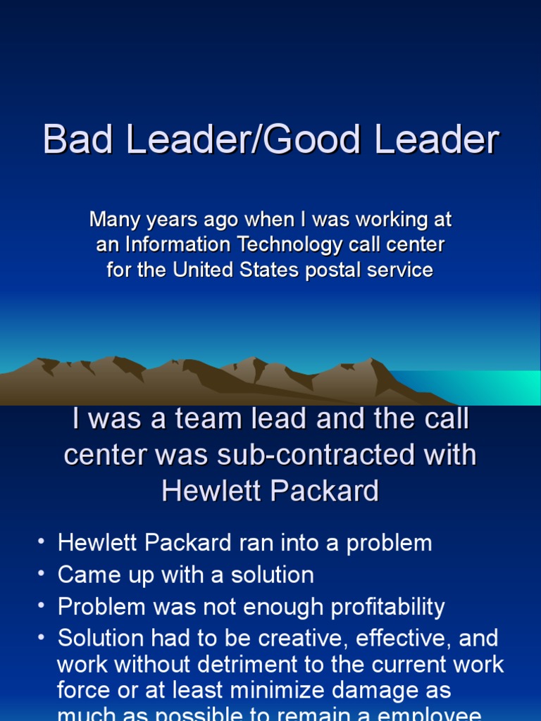 Bad Leader/Good Leader | PDF | Layoff | Turnover (Employment)