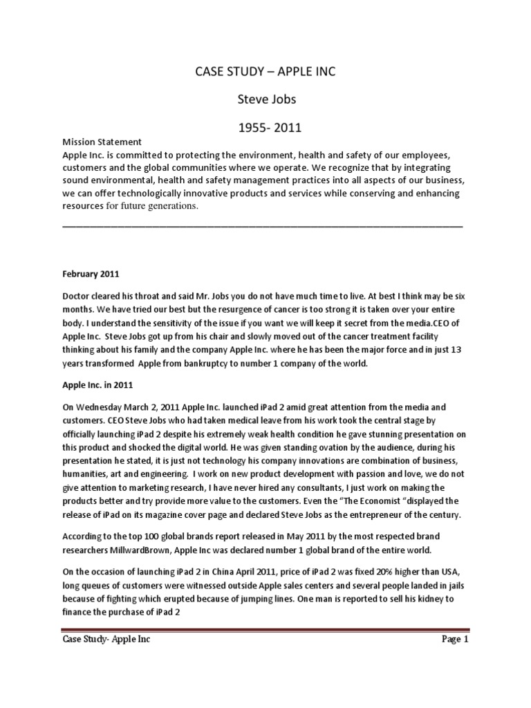 Case Study - Apple Inc | PDF | Apple Inc. | I Phone