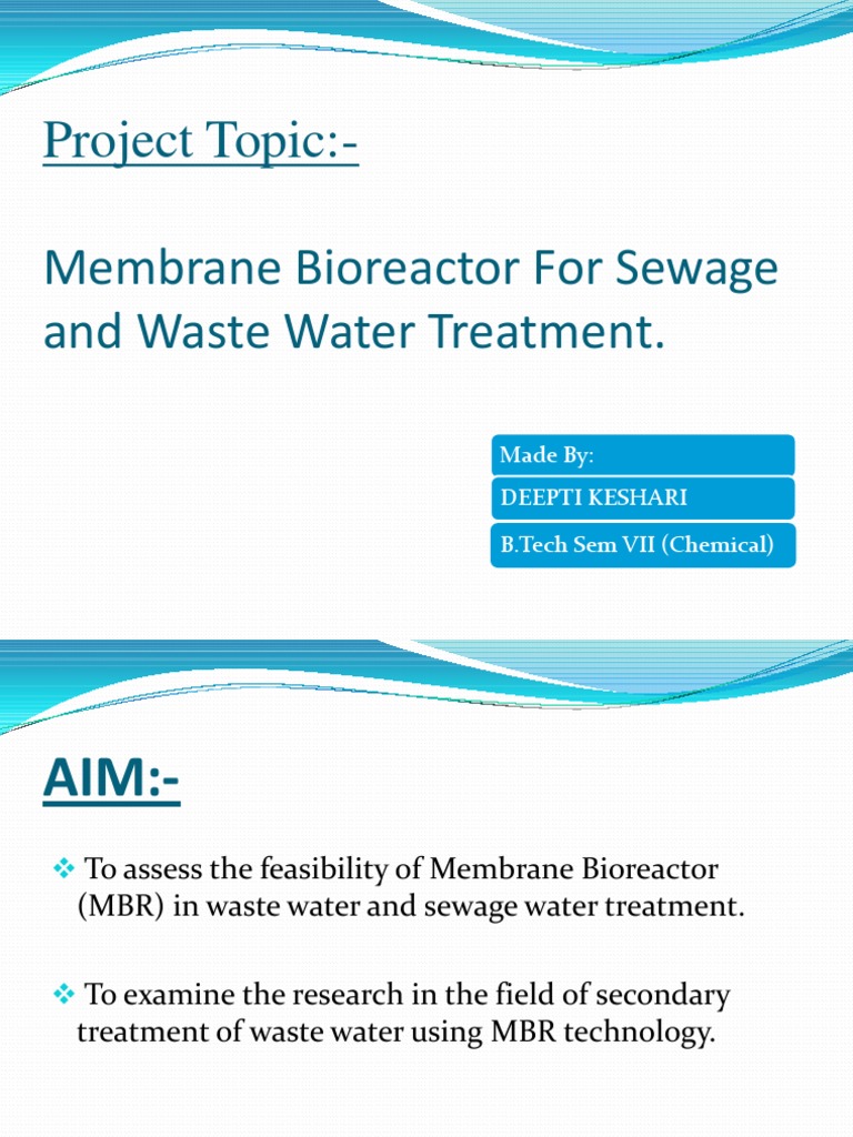 Project Topi | PDF | Sewage Treatment | Membrane