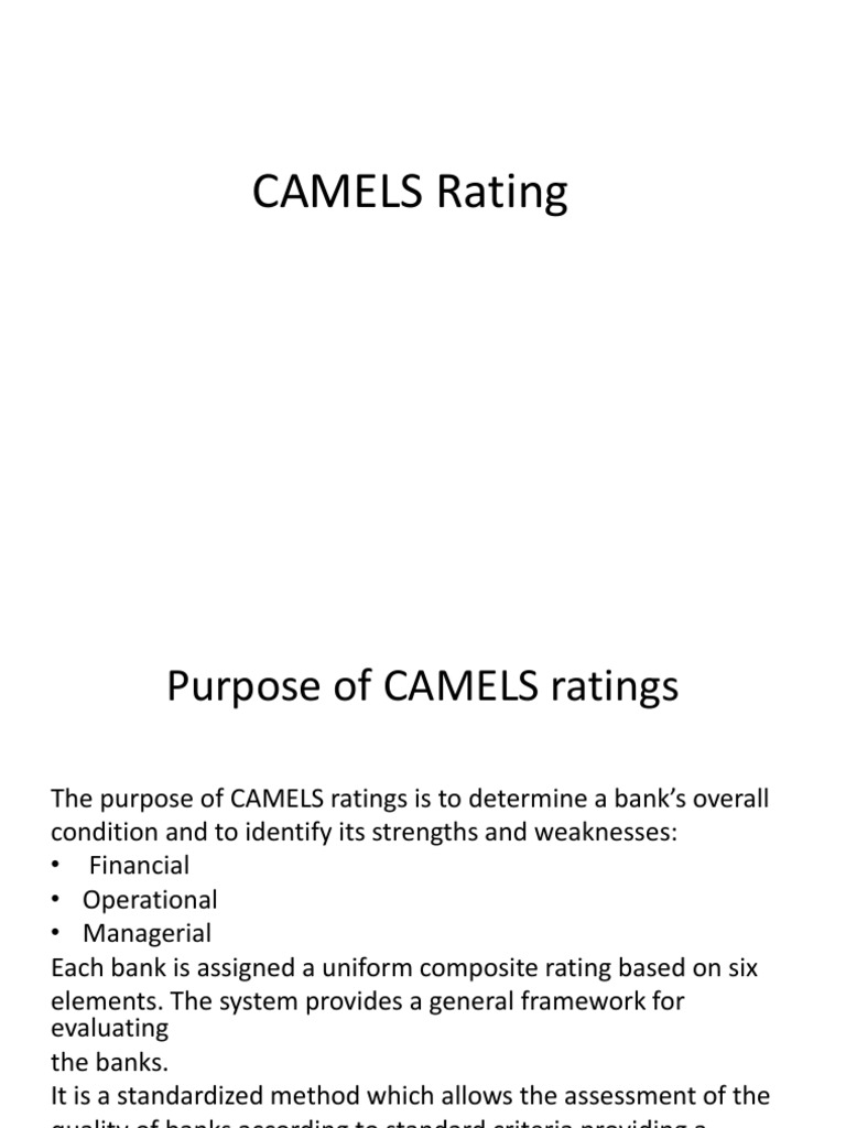 Camels Rating | Banks | Capital Requirement