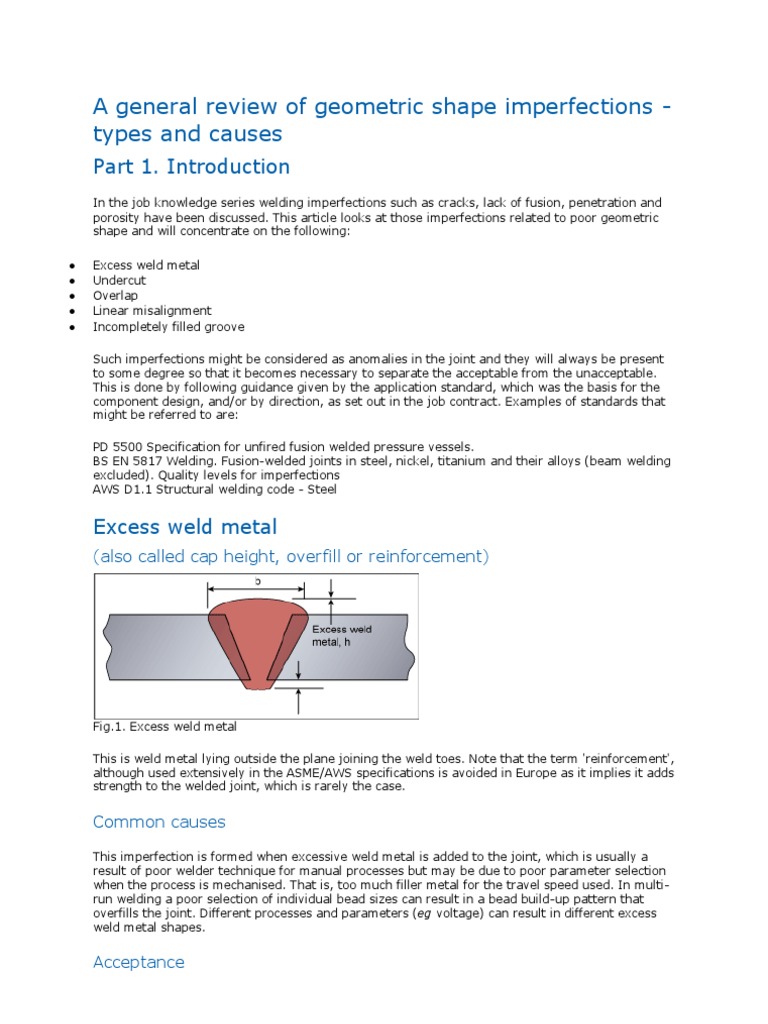 A General Review of Geometric Shape Imperfections | PDF | Welding ...