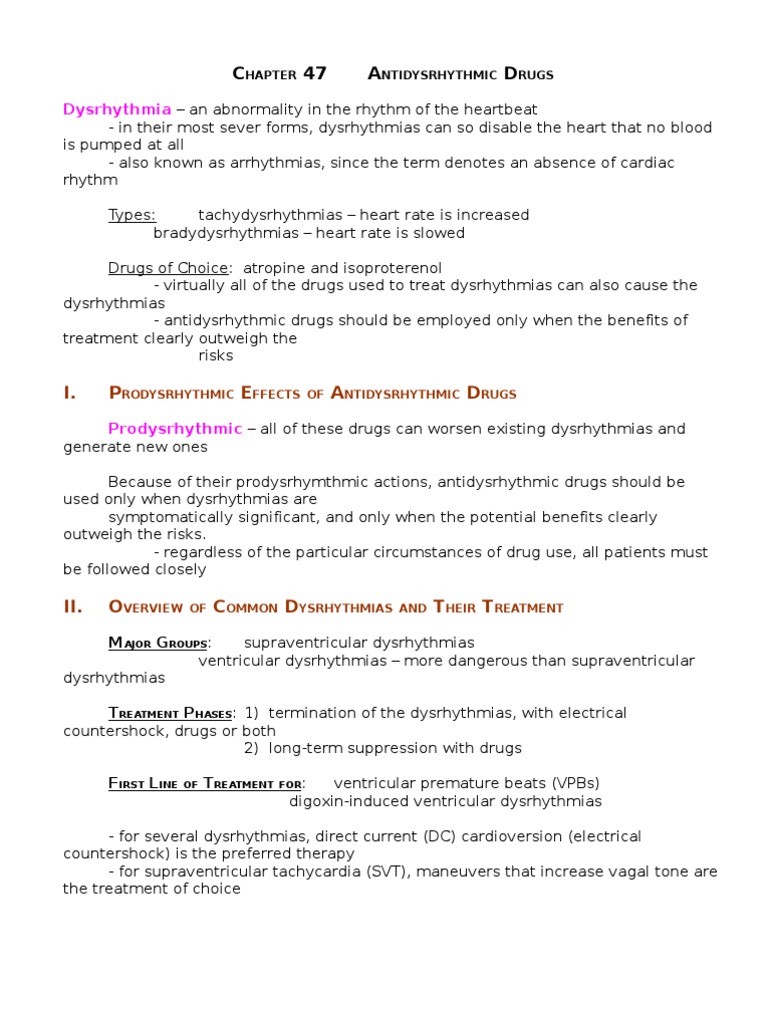 Chapter 47 - Antidysrhythmic Drugs | PDF | Heart | Cardiovascular ...