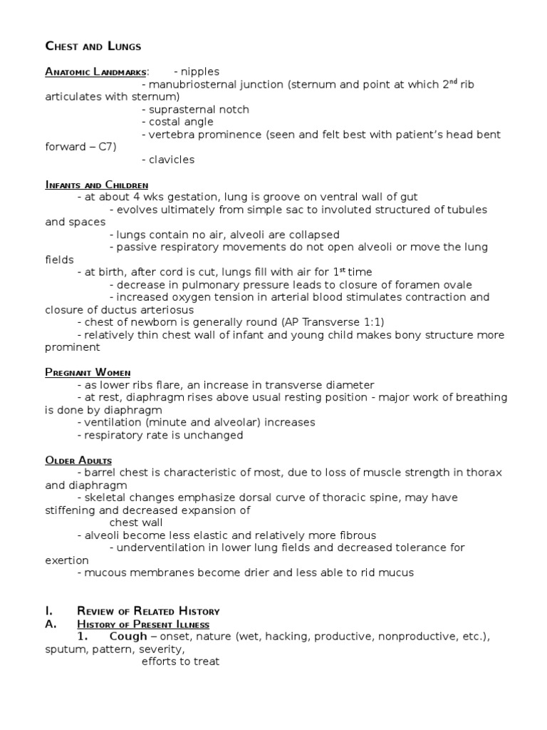 Lung Assessment and Palpation Guide | PDF | Lung | Thorax