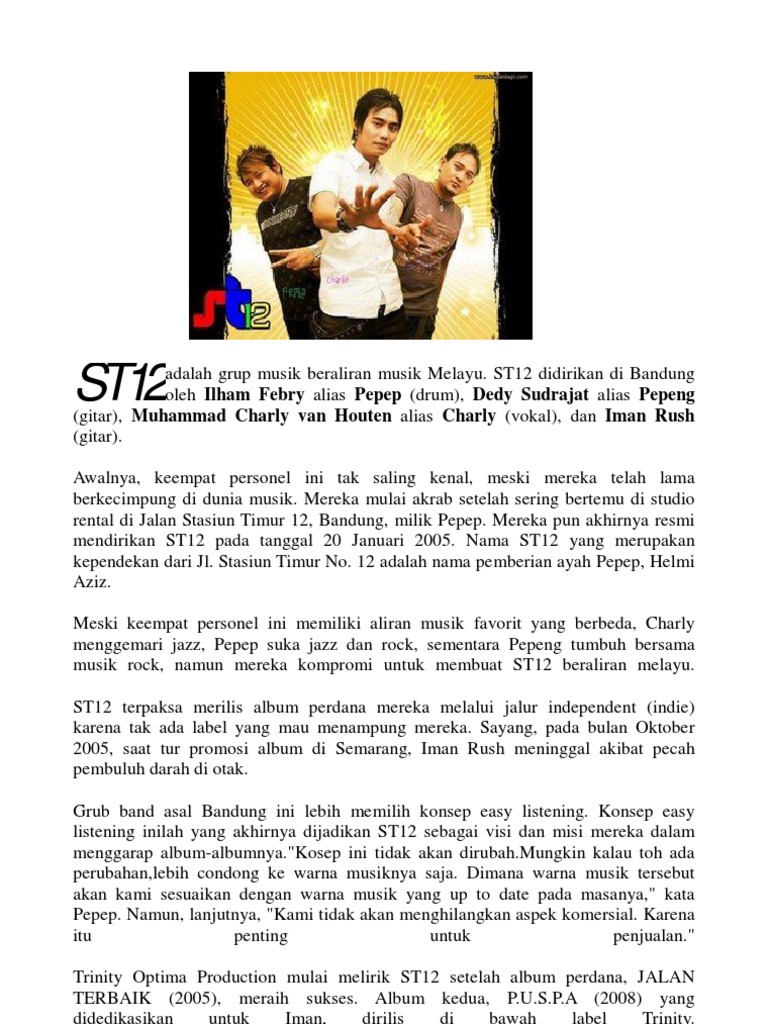 Kenangan Iman Rush di ST12 | PDF