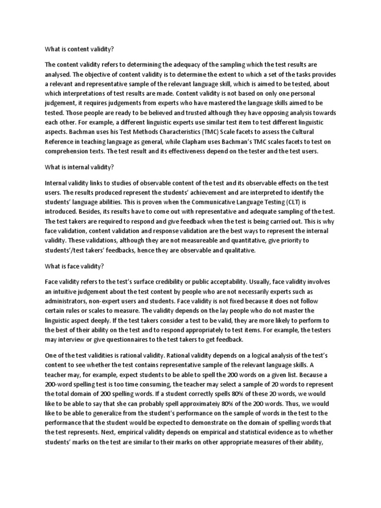 What Is Content Validity | PDF | Validity (Statistics) | Test (Assessment)