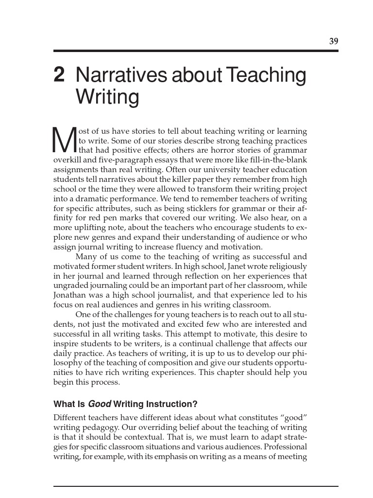 Narratives About Teaching Writing | Teachers | Communication