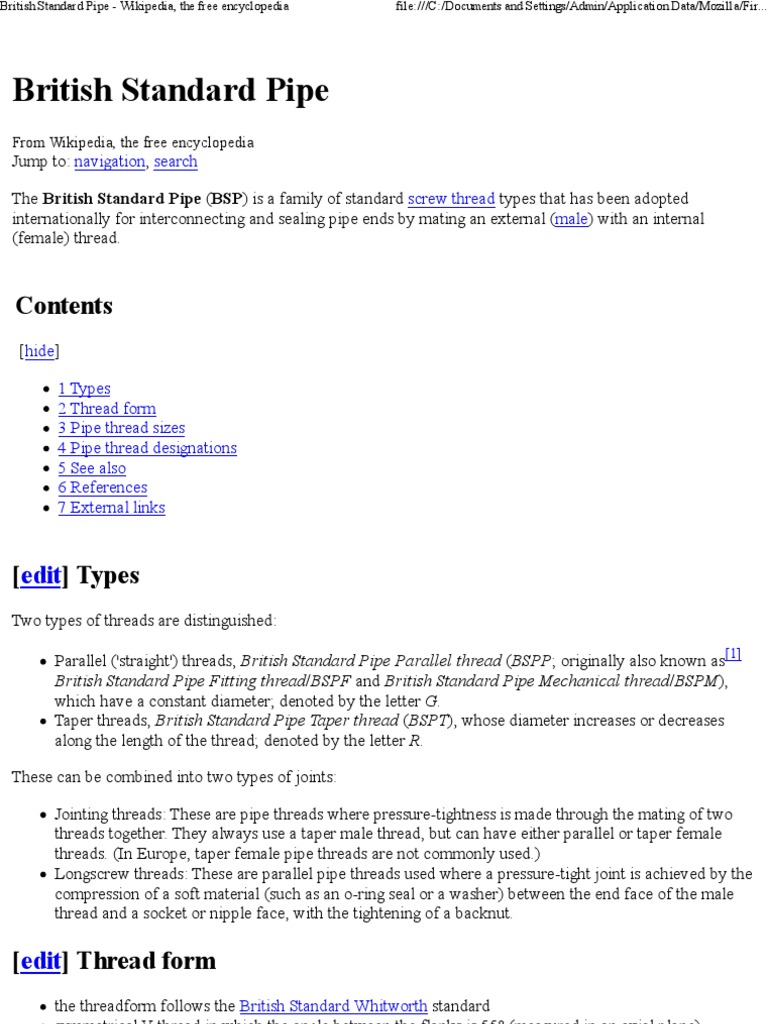 British Standard Pipe | PDF | Pipe (Fluid Conveyance) | Mechanical ...