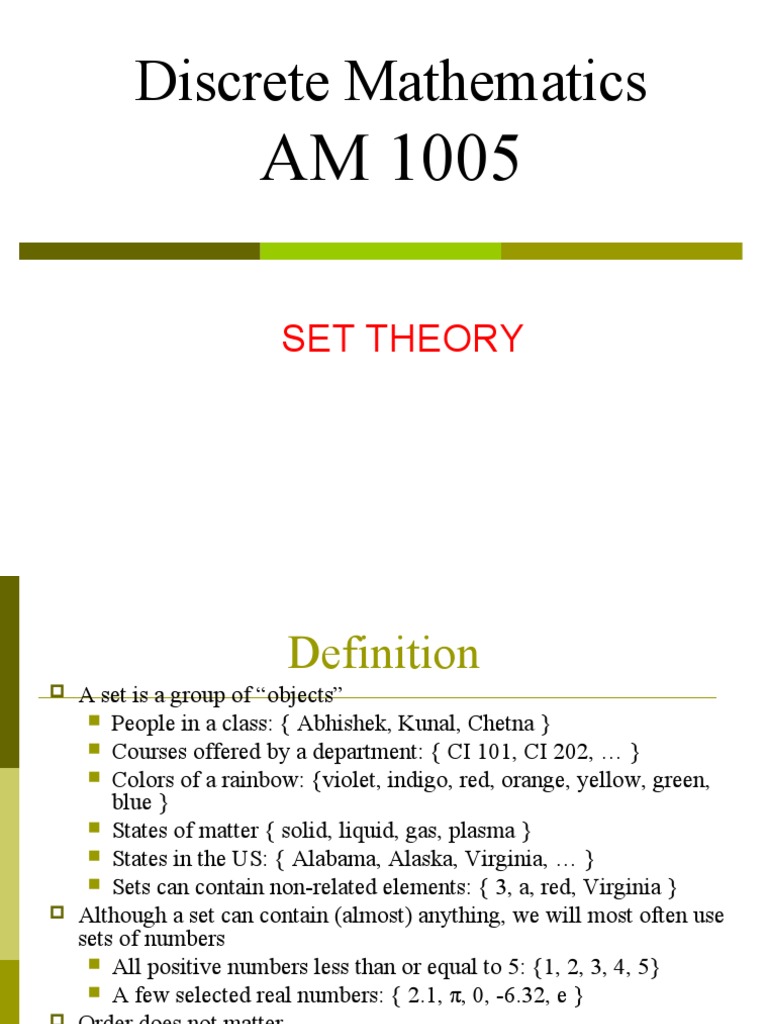 Set Theory (Chapter1) | PDF | Set (Mathematics) | Algebra