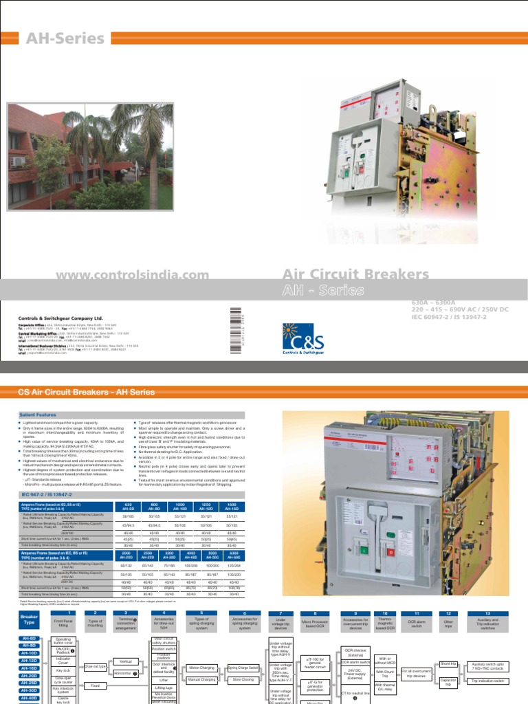 ACB - AH Type | PDF | Relay | Switch