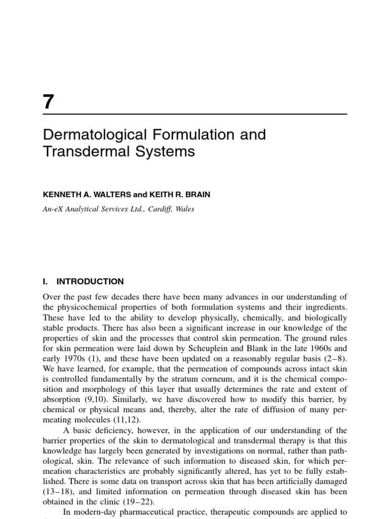07 Dermatological Formulation and Transdermal Systems | PDF | Emulsion ...