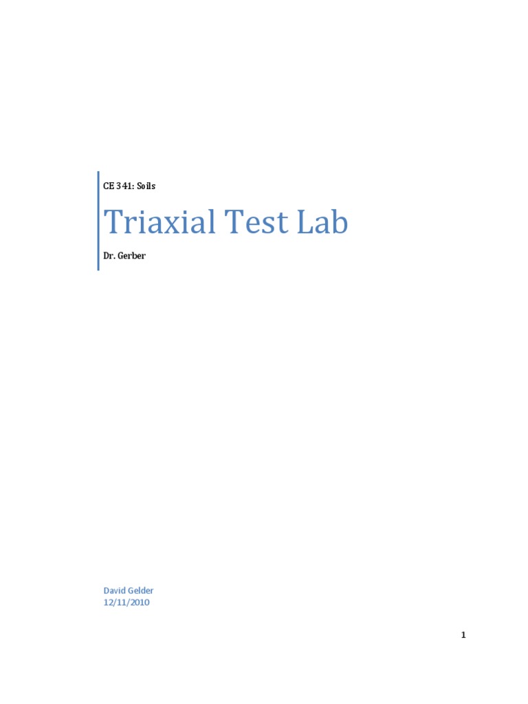 Triaxial Test Report | PDF | Strength Of Materials | Stress (Mechanics)
