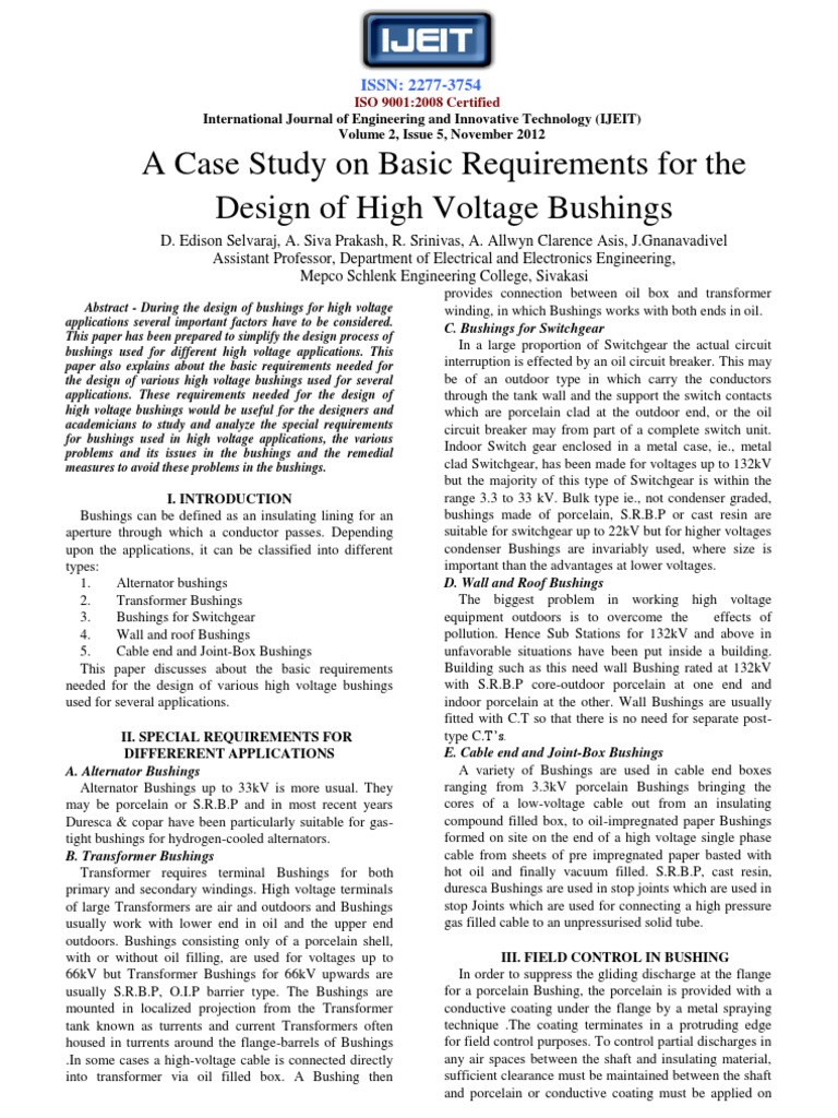 HV Bushing | PDF | Insulator (Electricity) | Transformer