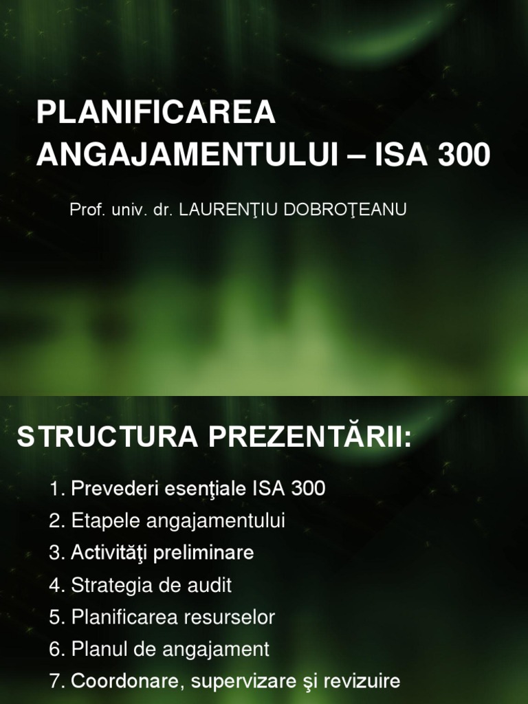 ISA 300-L. Dobroteanu | PDF