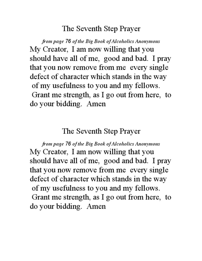The Seventh Step Prayer | PDF
