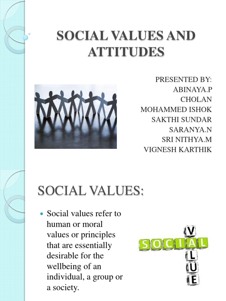 Social Values and Attitude | Attitude (Psychology) | Value (Ethics)