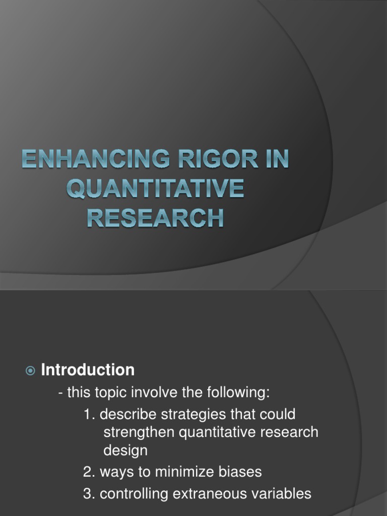 Lect-5, Enhancing Rigor in Quantitative Research | PDF | Validity ...