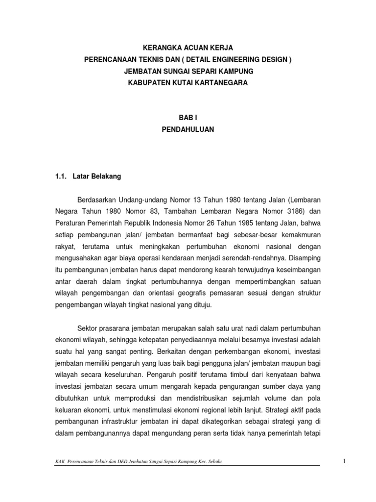 KAK Jembatan Separi - DeD | PDF