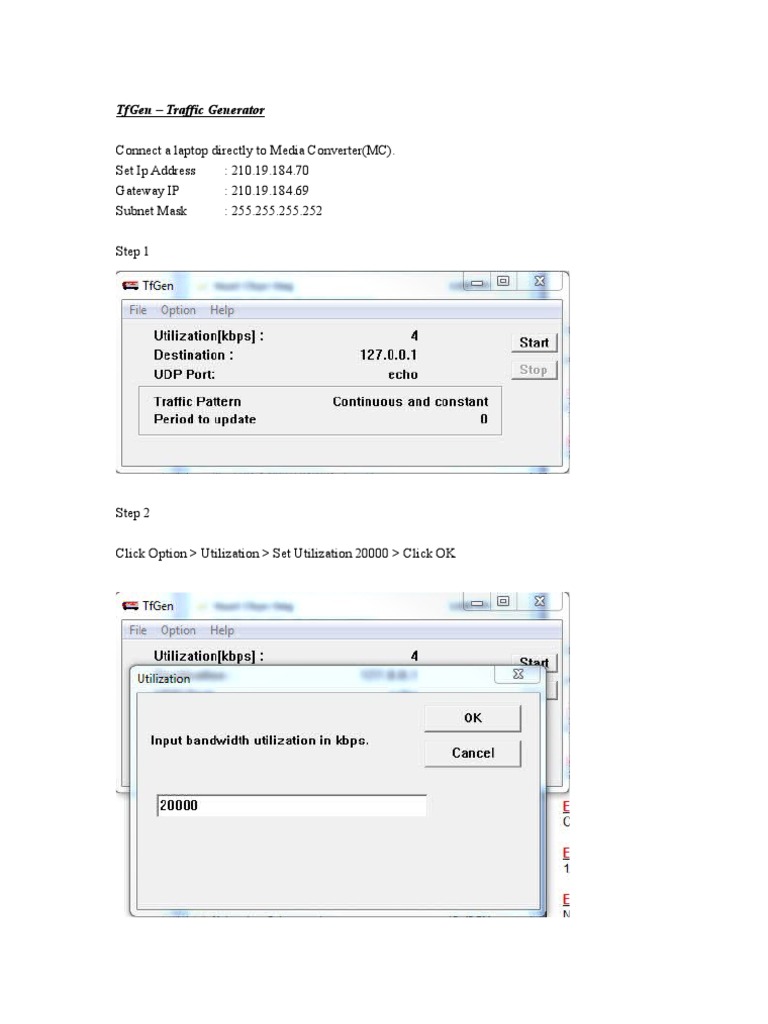 TfGen Traffic Generator Setup Guide | PDF | Computers