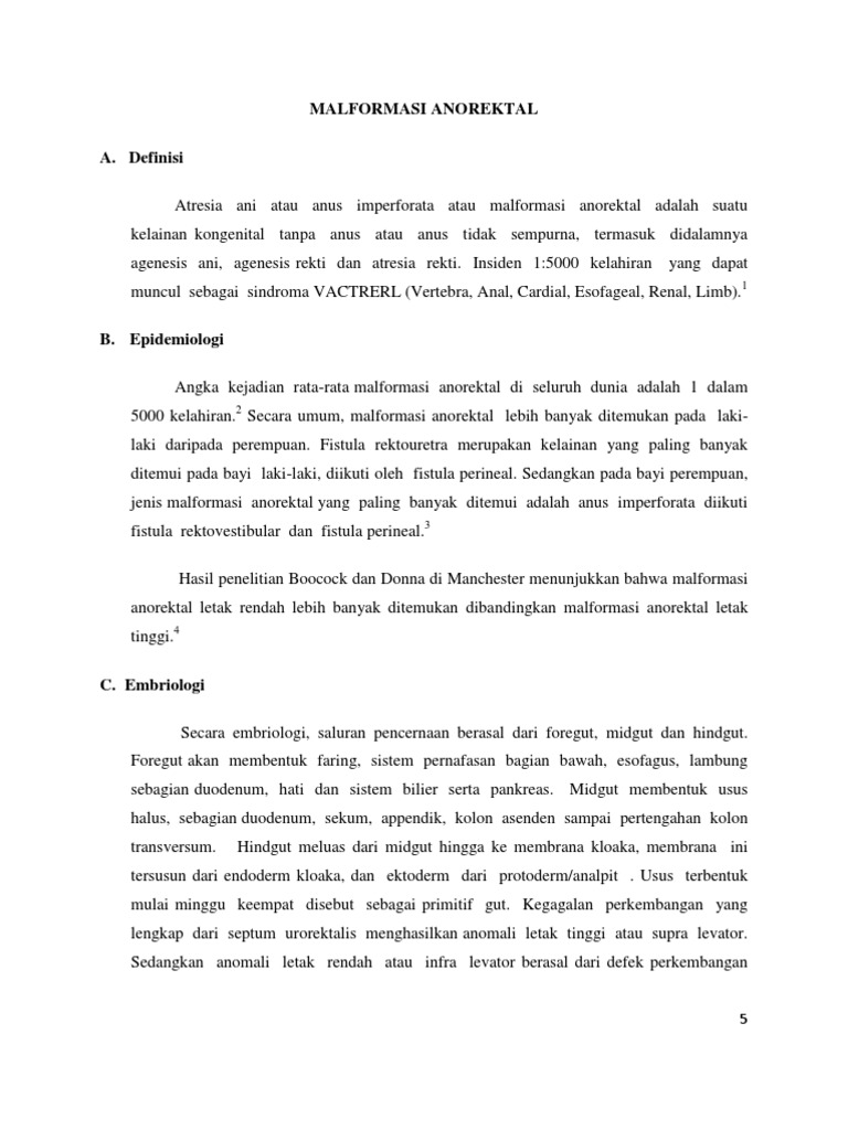 Malformasi Anorektal | PDF