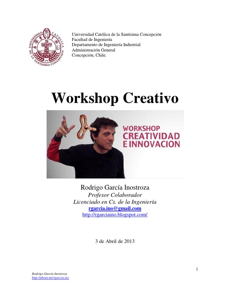 Workshop Creativo Descargar Gratis Pdf Grupo De Trabajo Creatividad