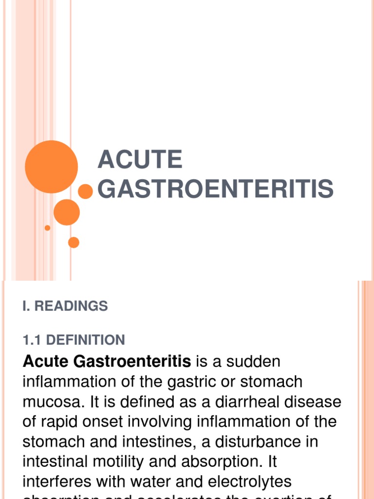 Acute Gastroenteritis Powerpoint #1 | PDF | Stomach | Diarrhea