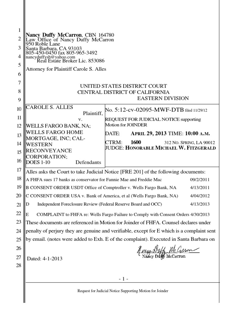 Request Jud Not w Motion Joinder 4-29-13 0 | Federal Housing Finance ...