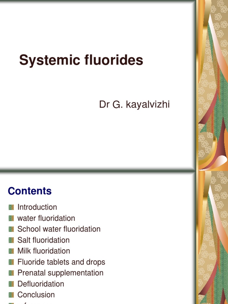 Systemic Flourides | Download Free PDF | Fluoride | Ion Exchange