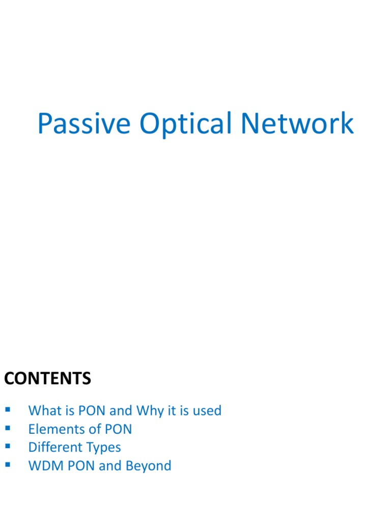 Passive Optical Networks | PDF | Wavelength Division Multiplexing | Data Transmission