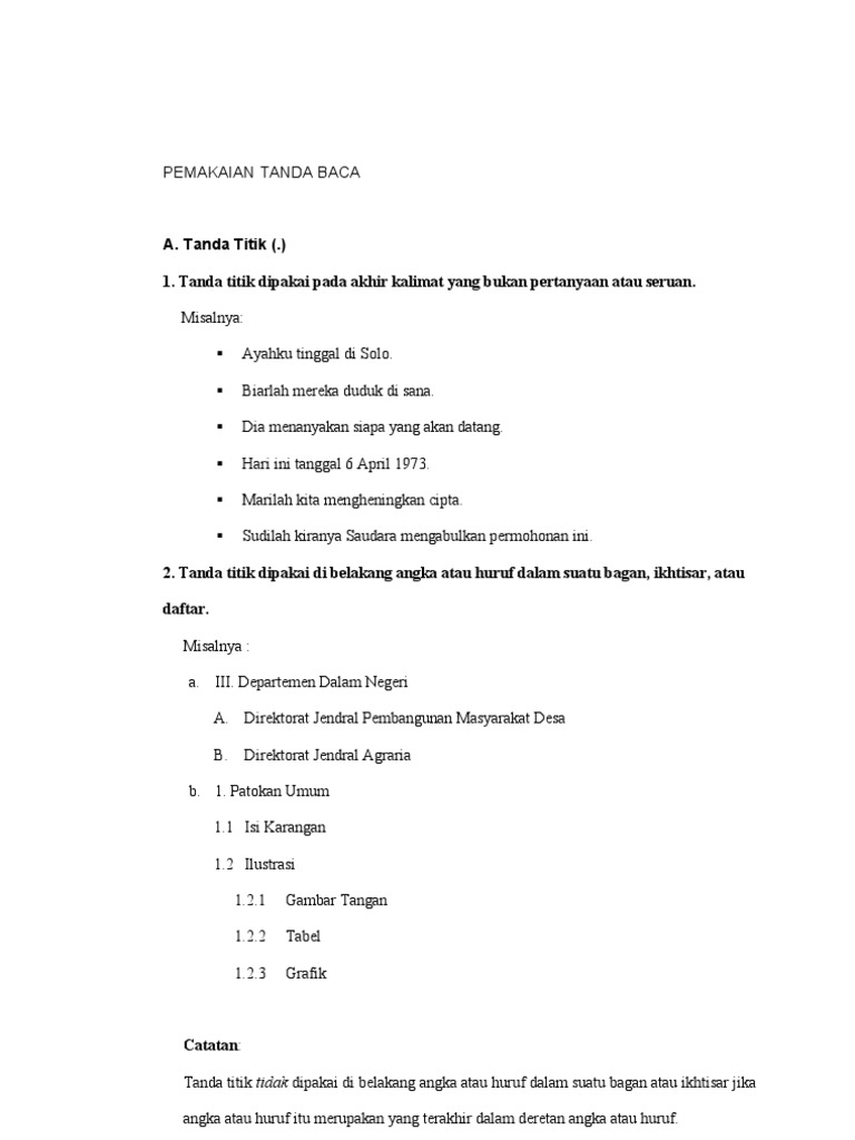 Pemakaian Tanda Baca | PDF