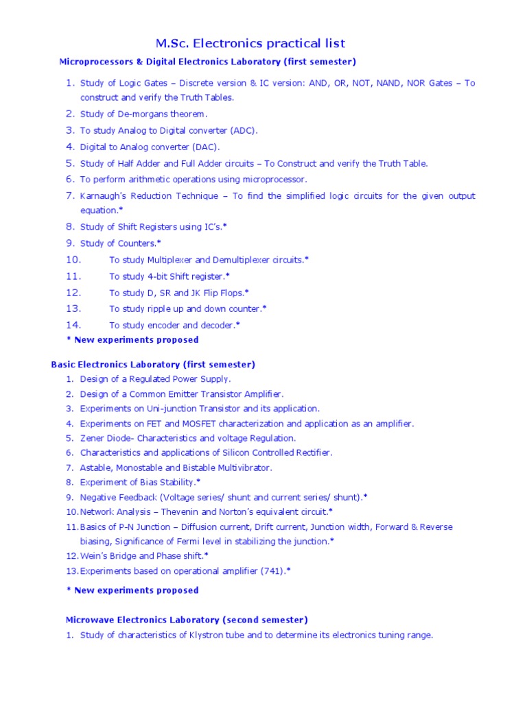 M.Sc. Electronics Practical Laboratory Guide | PDF | Modulation ...