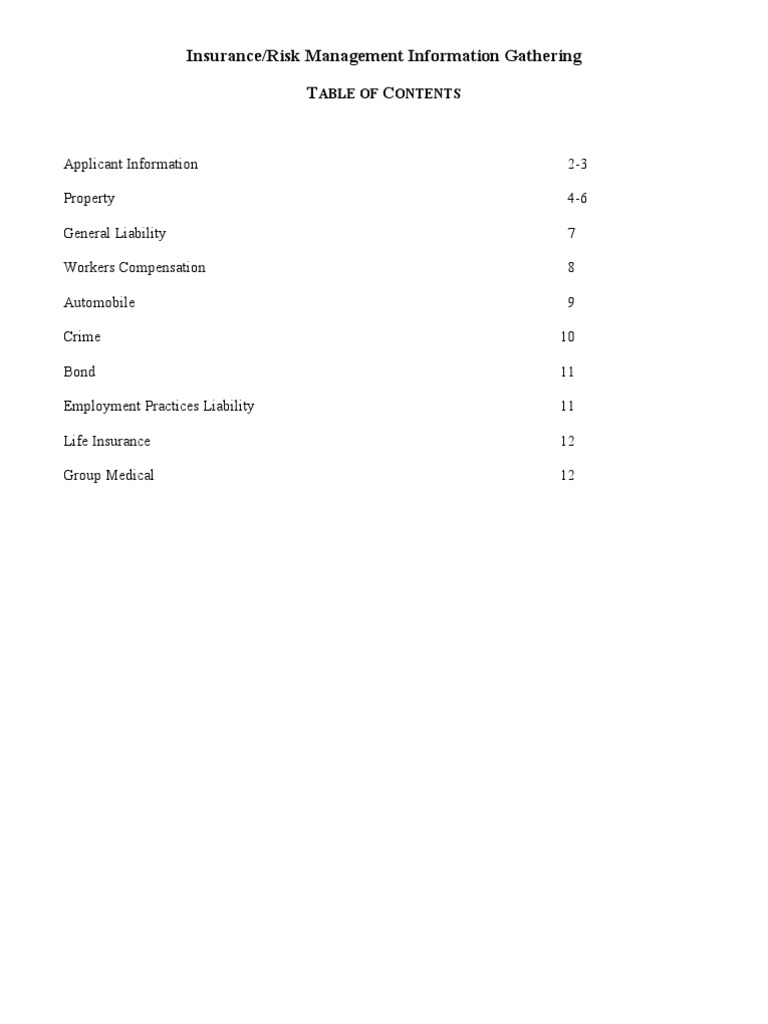 Risk MGT Info Gathering | PDF | Surety Bond | Insurance