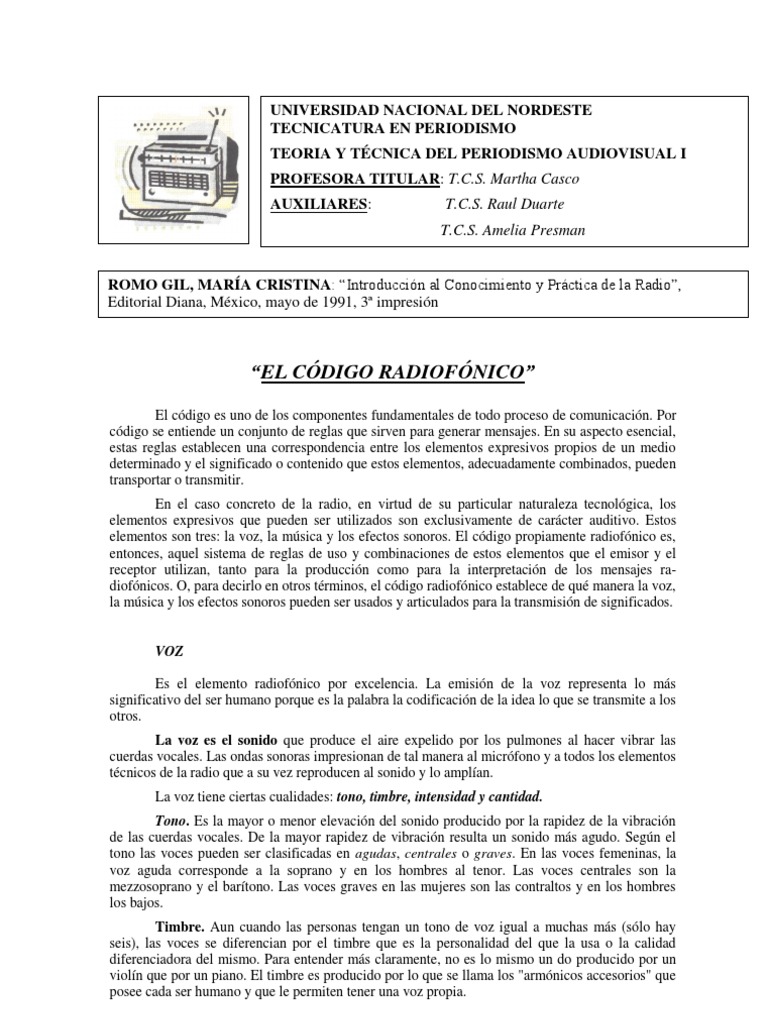 Romo Gil-Código Radial | PDF | Radio | Sonido
