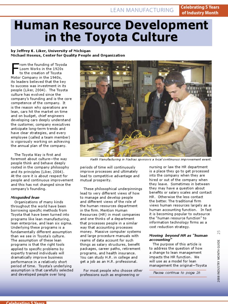 HRD in Toyota | PDF | Lean Manufacturing | Human Resource Management