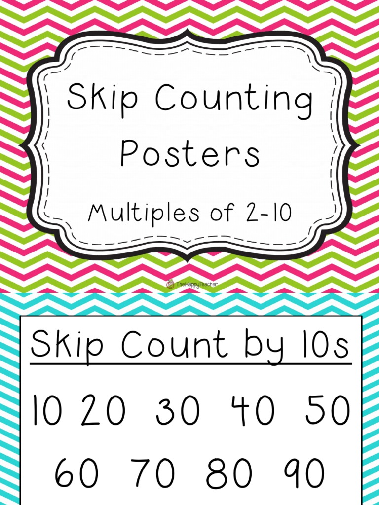 Chevron Skip Counting Posters Primary Font | PDF