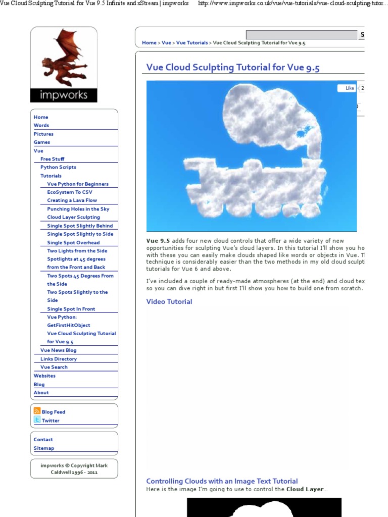 Vue Cloud Sculpting Tutorial For Vue 9.5 Infinite and Xstream - Impworks | PDF | Texture Mapping ...