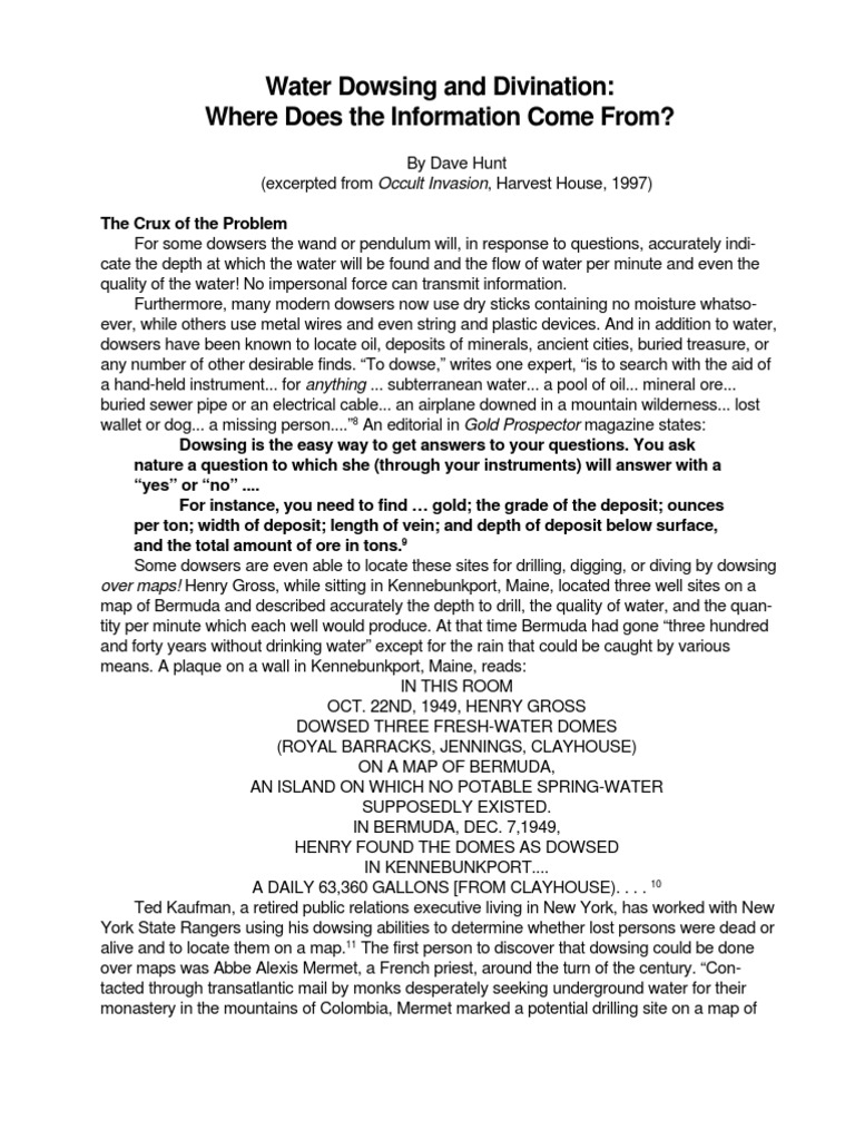 Water Dowsing and Divination Where Does The Information Come From | PDF ...
