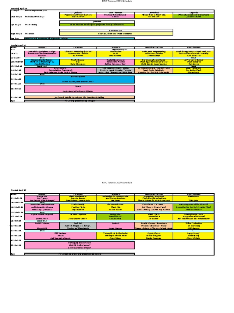 FITC Toronto 2009 Schedule | PDF | Adobe Flash | Computing And ...